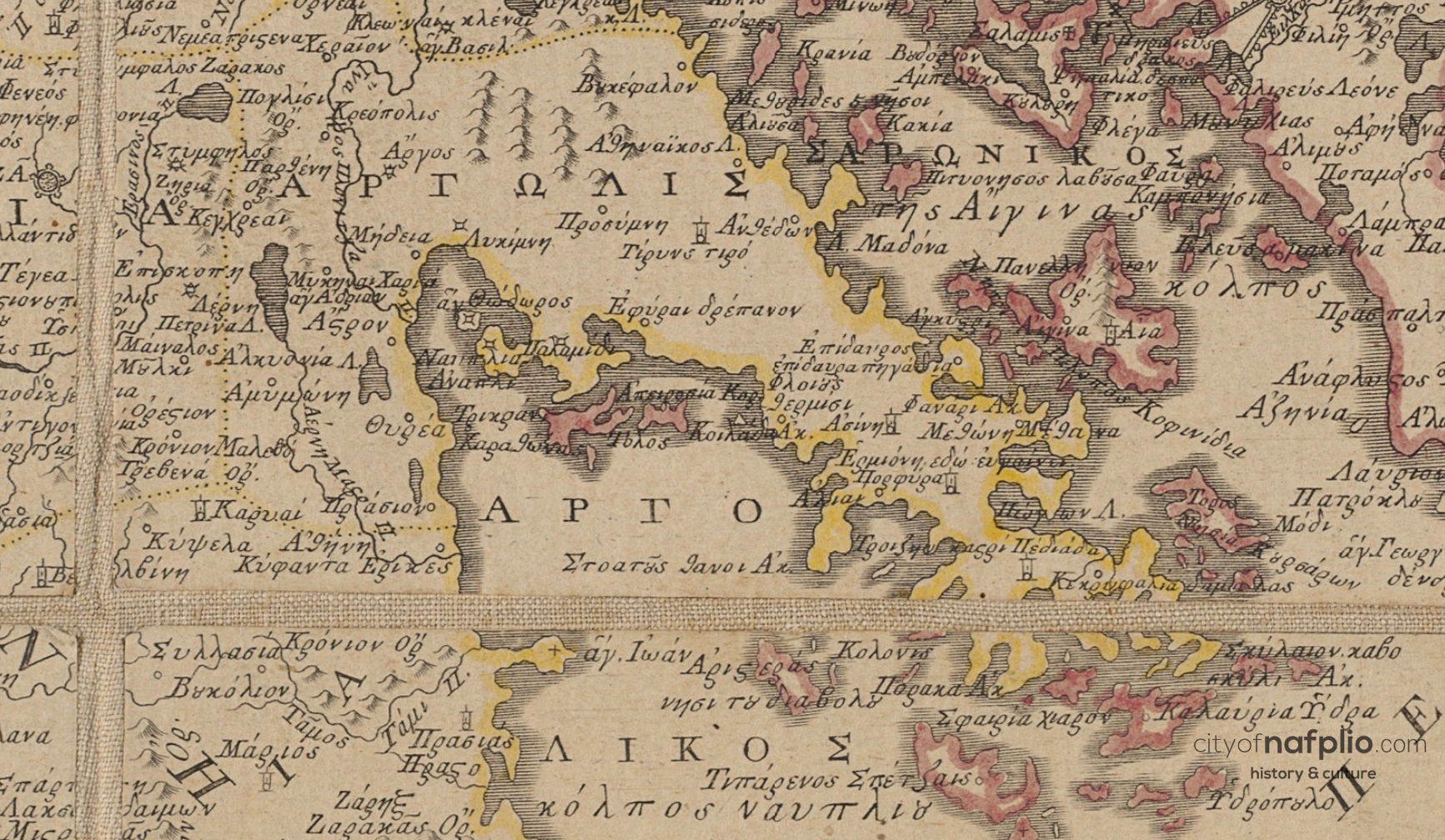 Η Αργολίδα στον Γεωγραφικό Πίνακα της Ελλάδας, 1800 – Ναύπλιο, Ανάπλι ...