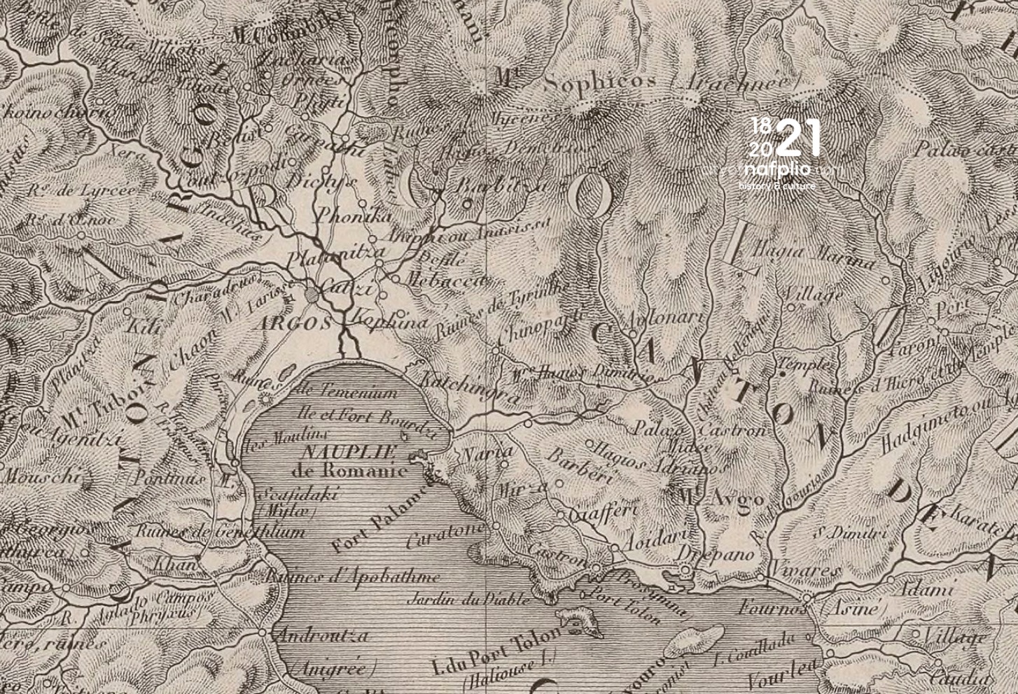 Χάρτης της Ελλάδας – 1826 – Ναύπλιο, Ανάπλι, Ναυπλία, Napoli di Romania