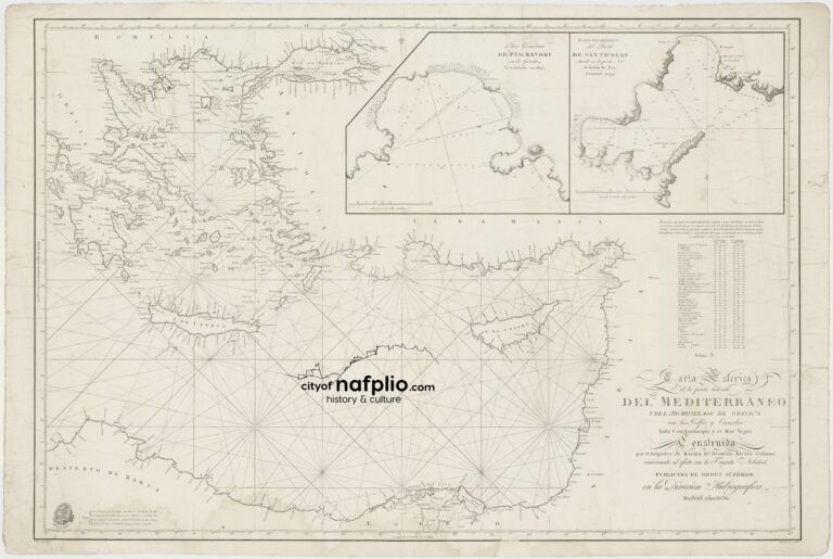 Χάρτης της Ανατολικής Μεσογείου, 1806 – Ναύπλιο, Ανάπλι, Ναυπλία ...